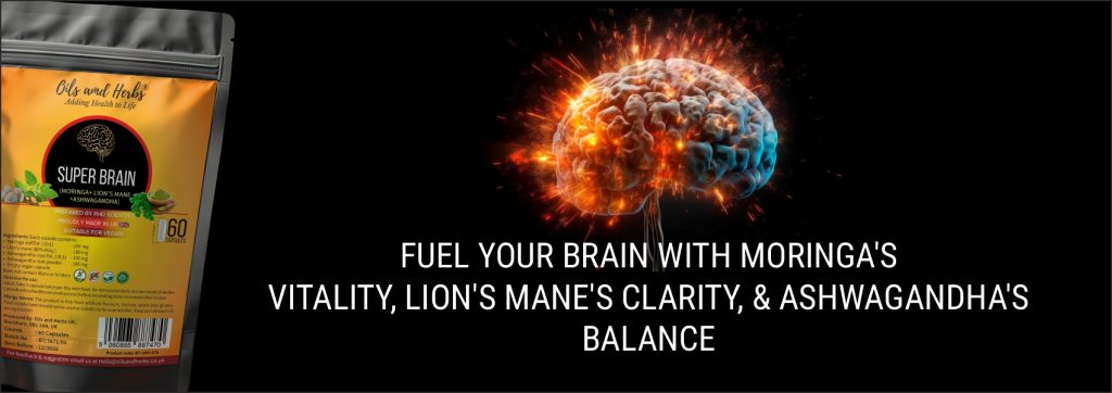 Super Brain: Moringa , Ashwagandha & Lion's Mane Mushroom